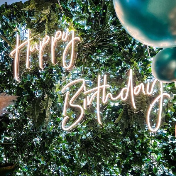 Neon Birthday Banner - Etsy