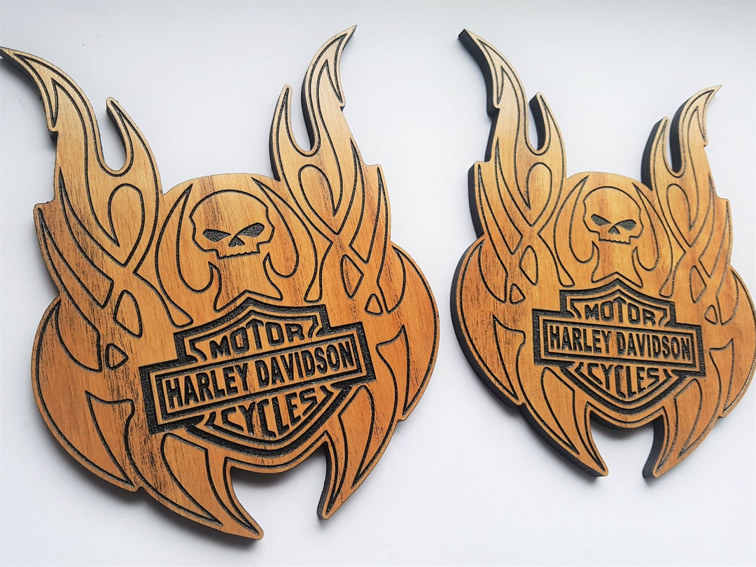 Harley Davidson Flame Design Coasters Drinks Mat LARGE Set of - Etsy