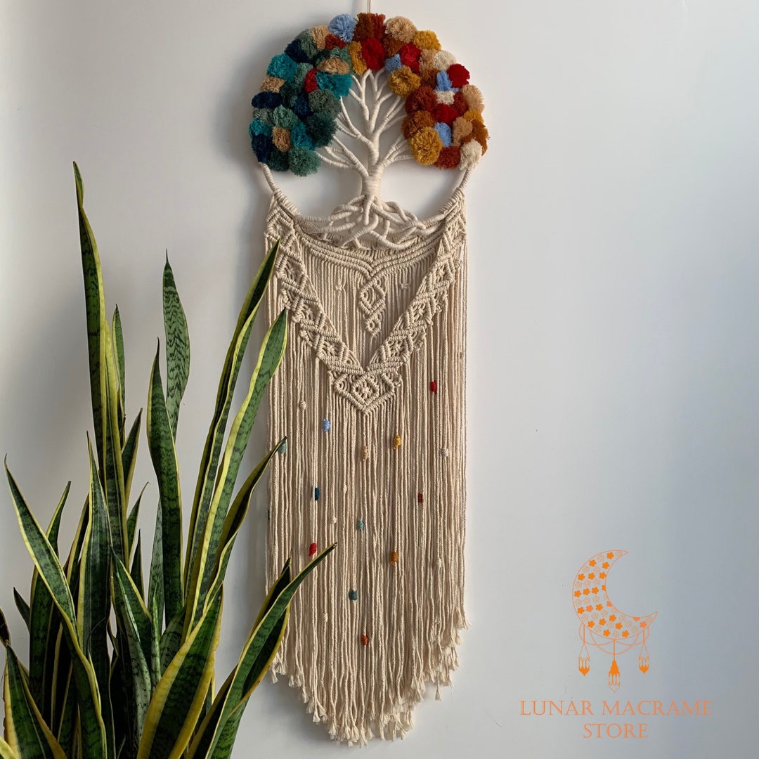 Handmade Macrame Tree of Life, Dreamcatcher Tree of Life Wall Hanging ...