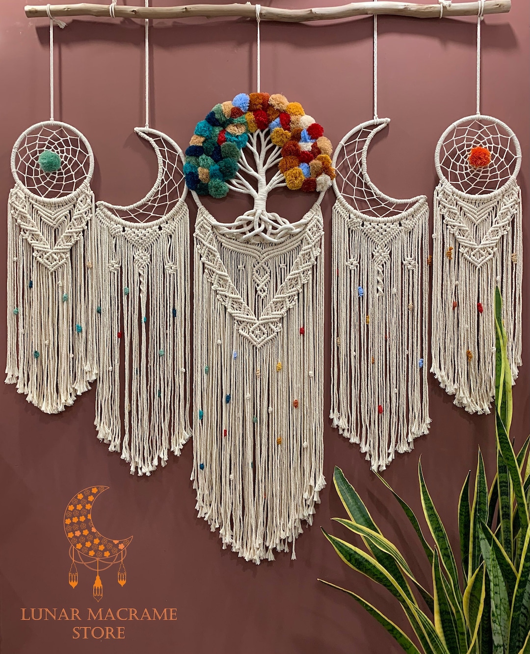 Handmade Tree of Life Macrame Decor, Dreamcatcher Tree of Life Wall ...