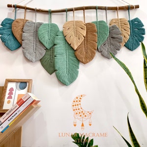 Monstera Macrame Leaves Wall Decor, Boho Leaves Macrame Headboard ...
