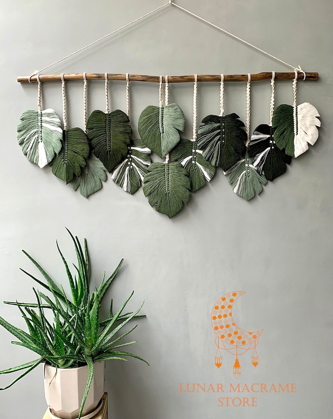 Monstera Macrame Leaf Wall Hanging, Boho Leaves Macrame Headboard, Boho ...