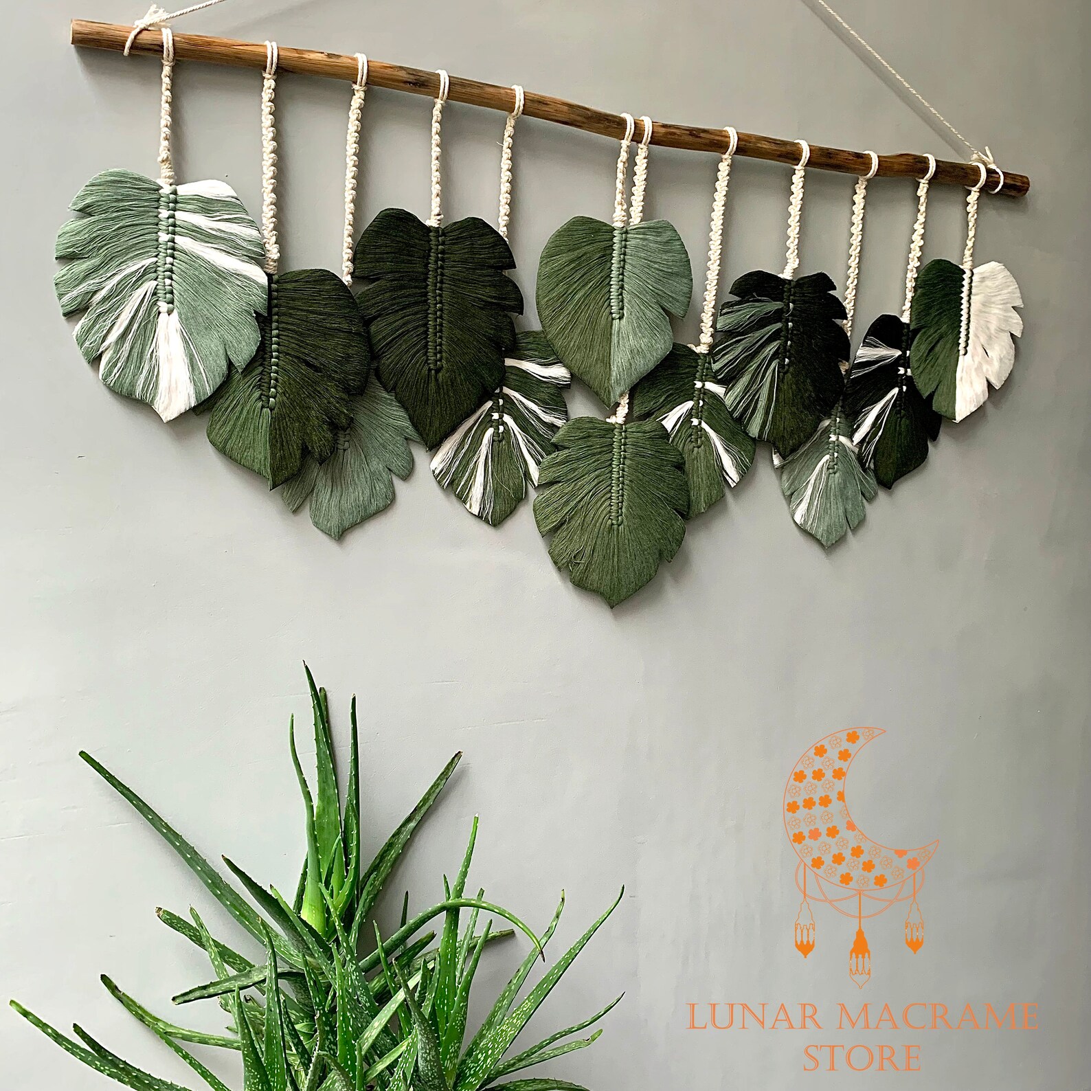 Monstera Macrame Leaf Wall Hanging, Boho Leaves Macrame Headboard, Boho ...