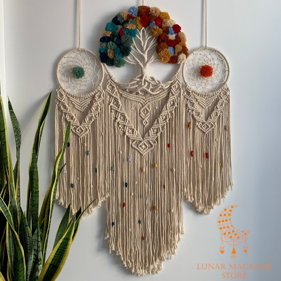 Handmade Tree of Life Macrame Decor, Dreamcatcher Tree of Life Wall ...