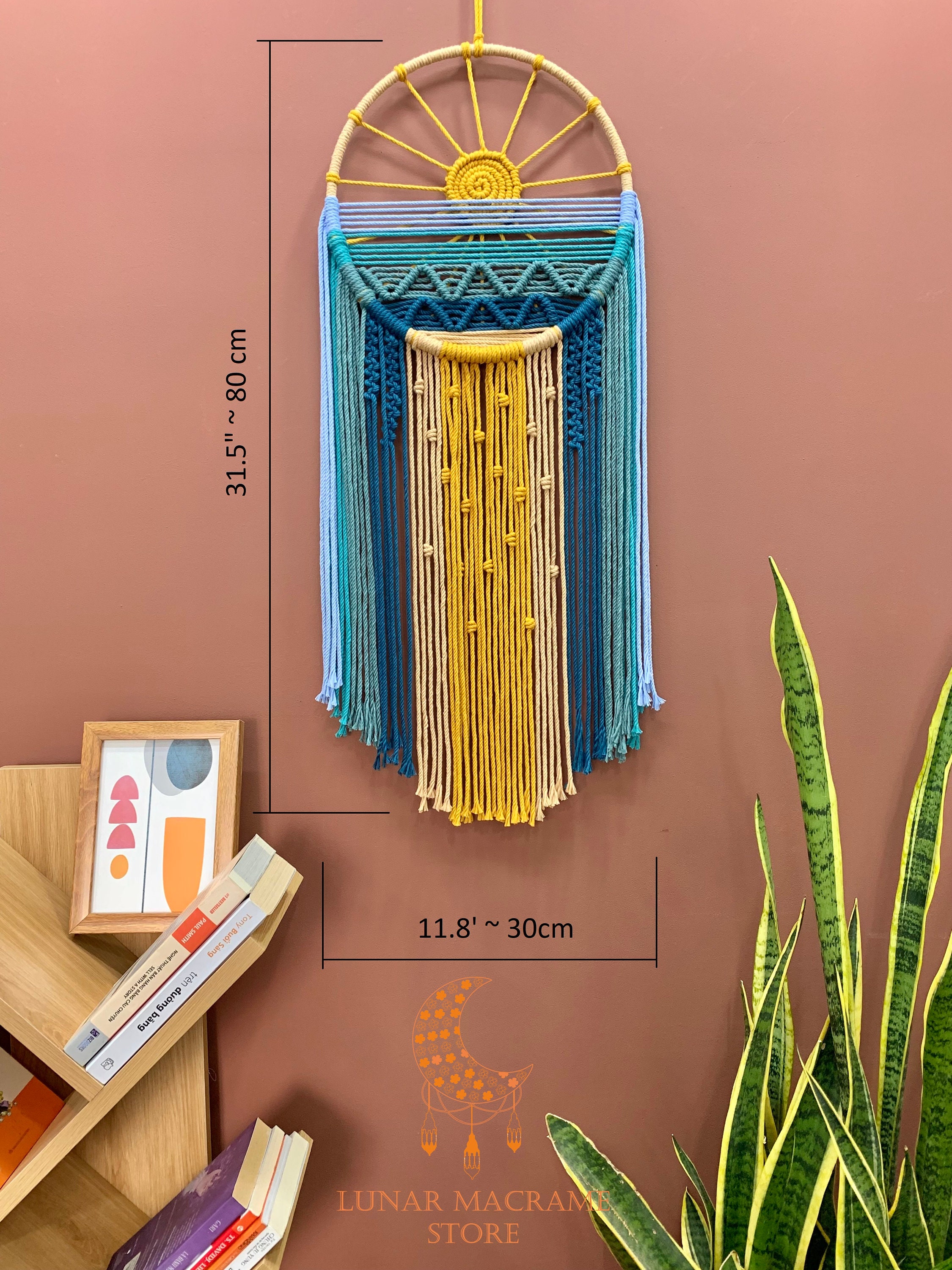 Dreamcatcher Macrame Sunrise/sunset Over the Ocean, Macrame Sunset Wall ...