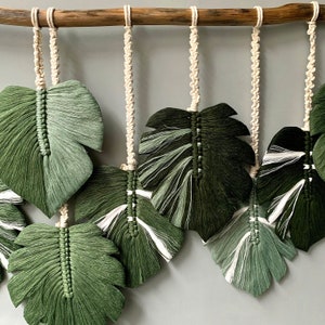 Monstera Macrame Leaf Wall Hanging, Boho Leaves Macrame Headboard, Boho ...