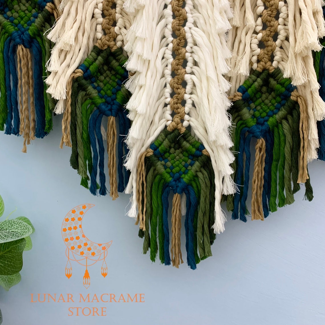 Handmade Macrame Peacock Feather Wall Hanging Unique Macrame - Etsy