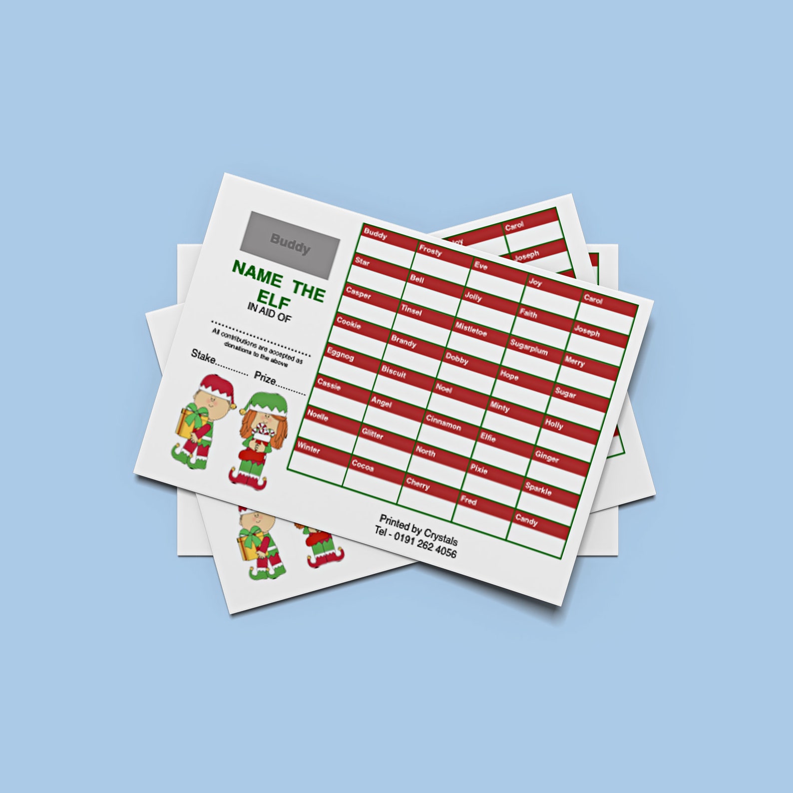 25 X 40 Space Name the Elf Scratch Cards A6 Full Colour CHARITY ...