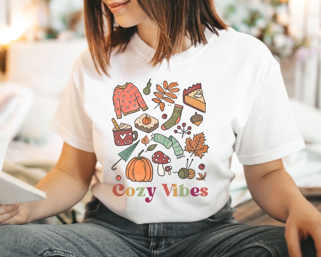 Thanksgiving Doodles Collage Cozy Fall Vibes Tshirt Matchings - Etsy