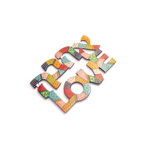 Yair Emanuel Ahava Love Sign - Hebrew Love Sign - Metal Love Sign - Etsy