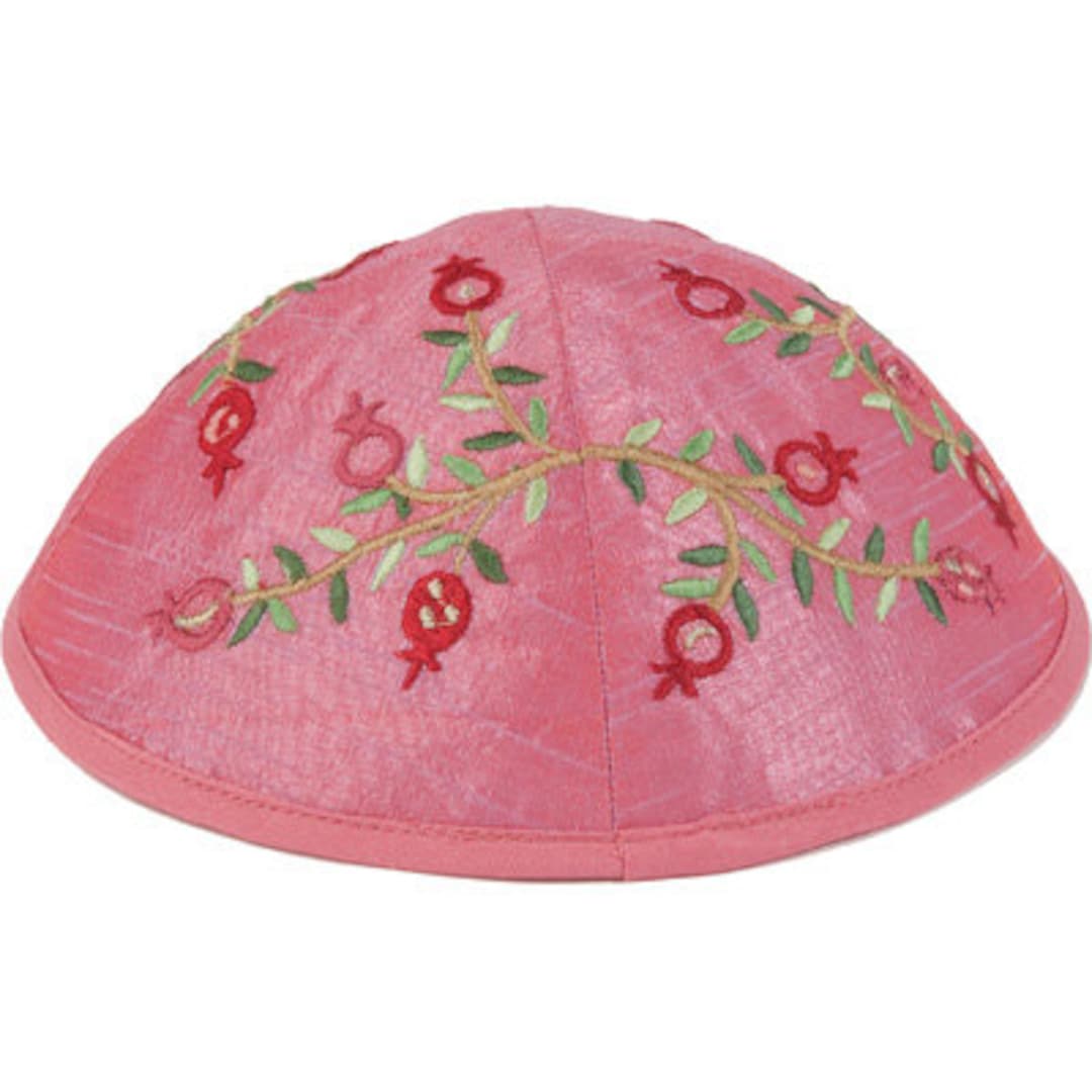 Yair Emanuel Pink Kippah Women - 7.5 Inch - Premium Silk Embroidered ...