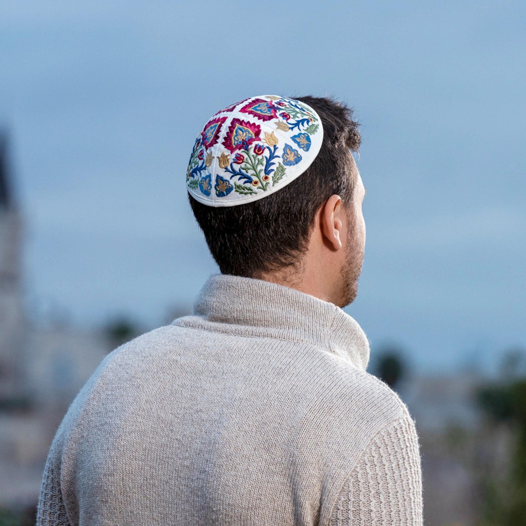 Yair Emanuel Colorful Kippah for Men - Oriental Yamulke With Premium ...