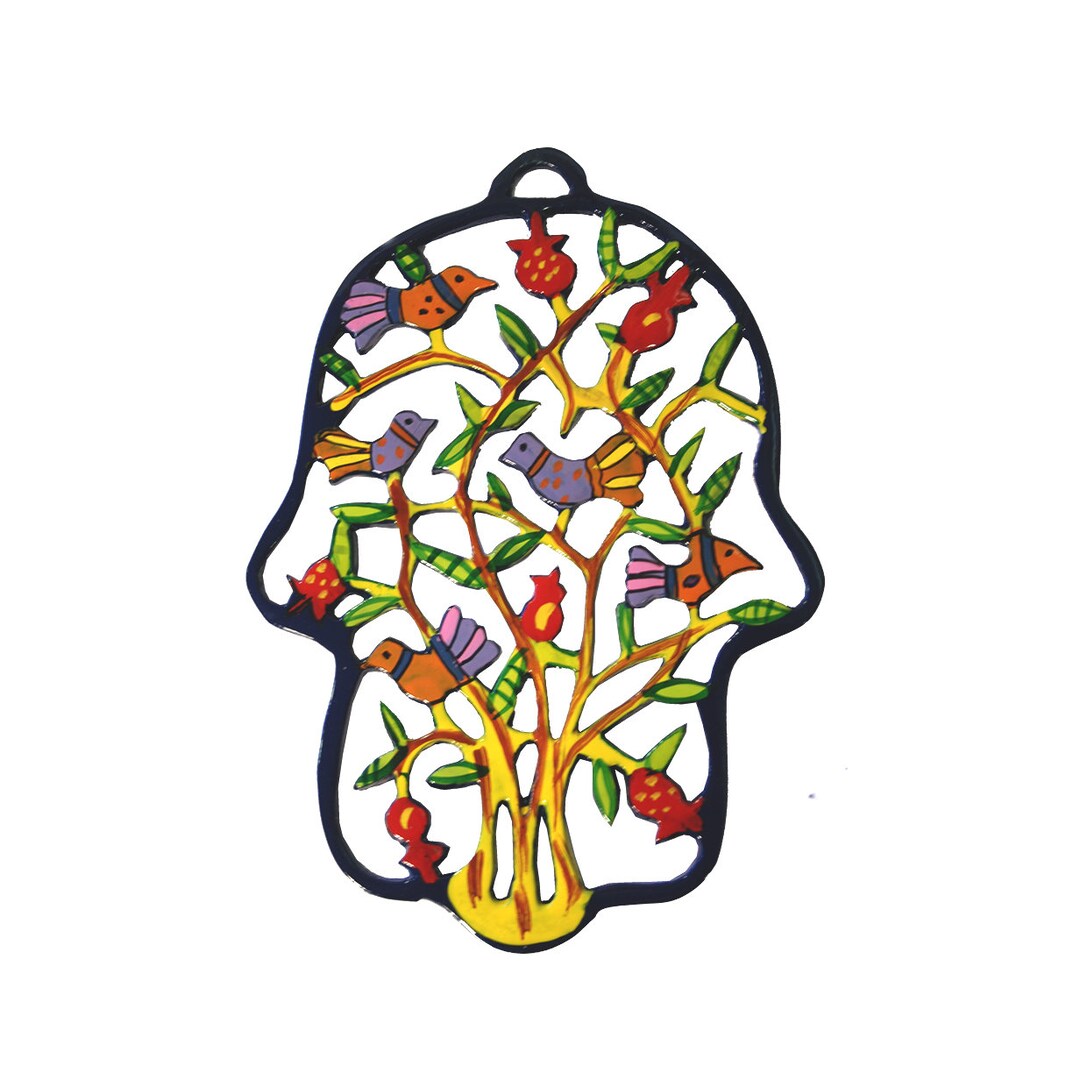 Yair Emanuel Tree of Life Hamsa Wall Hanging - Home Blessing Jewish ...