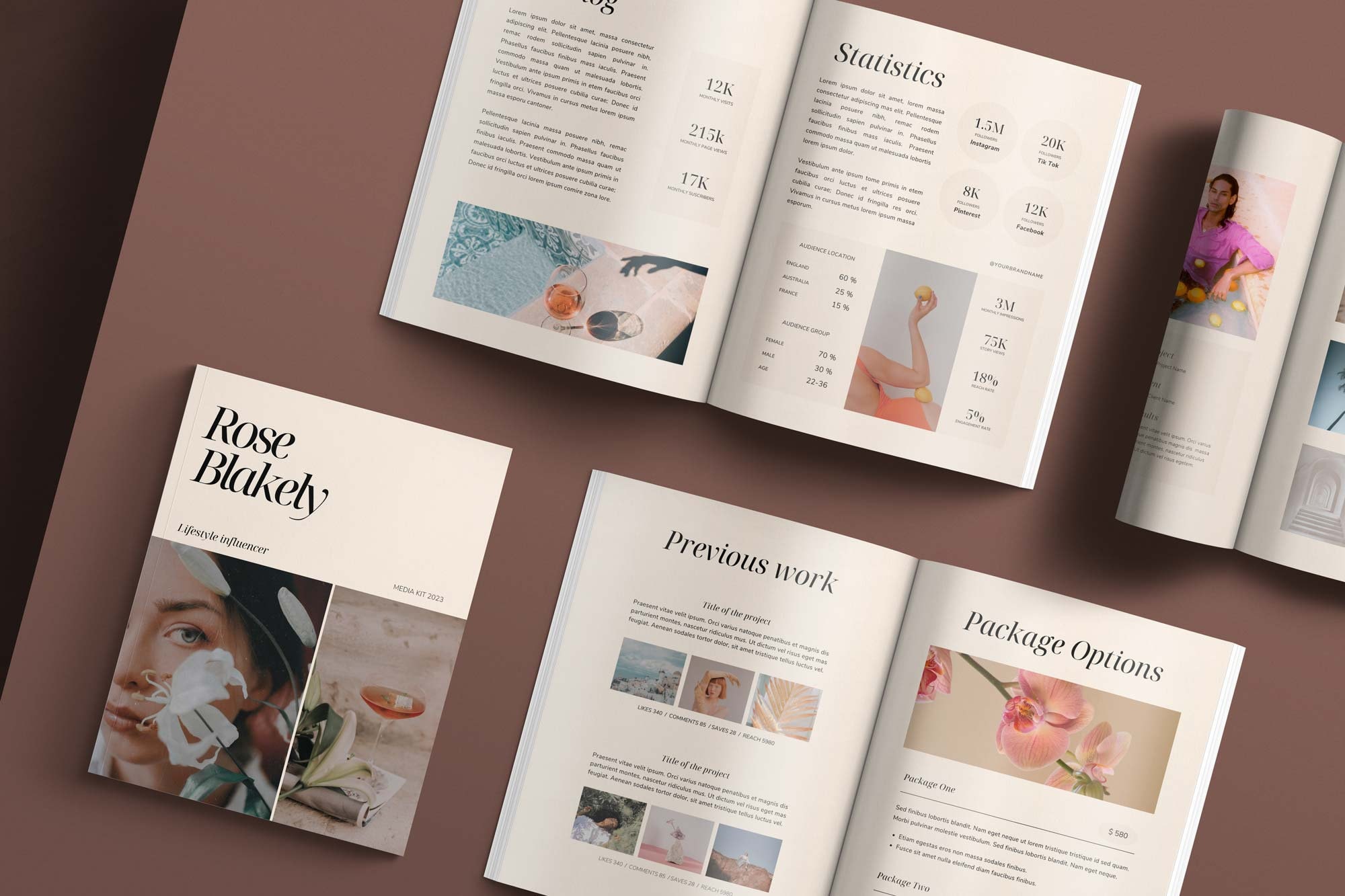 Media Kit Template for Photographers | Media Kit for Influencers ...