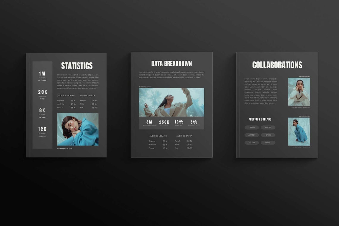 Media Kit Template Canva, Influencer Media Kit, Blogger Media Kit ...