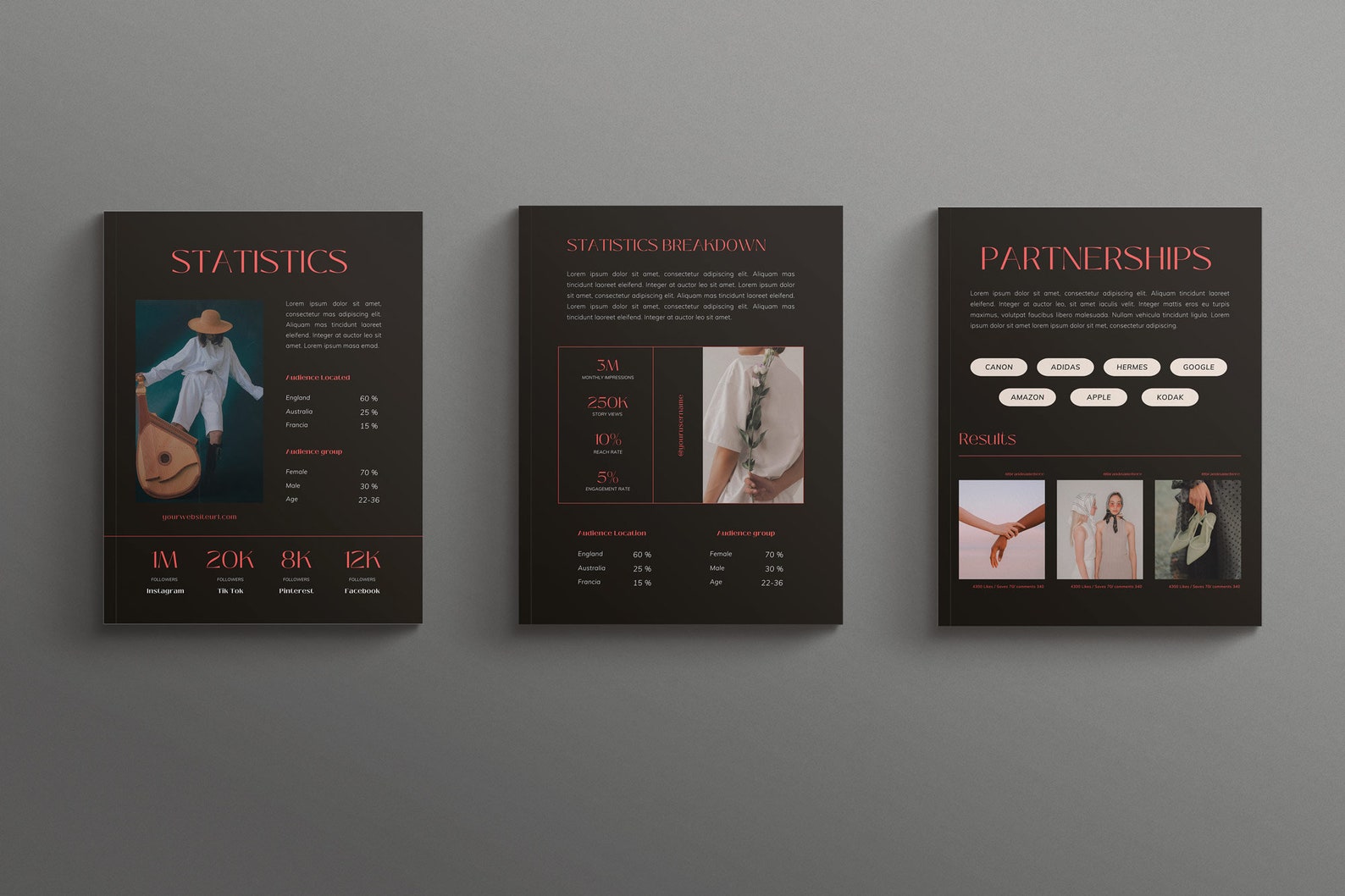 DARK MODE Media Kit Canva Template for Content Creators - Etsy