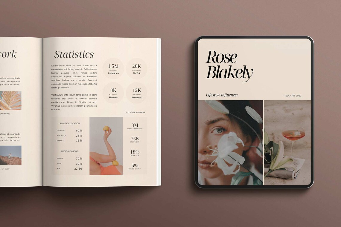 Media Kit Template for Photographers | Media Kit for Influencers ...
