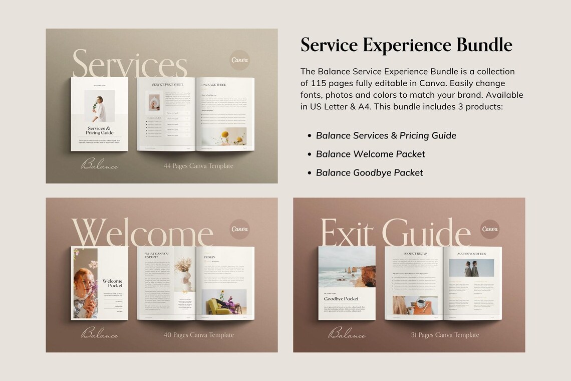 Client Service Experience Bundle Canva Templates Services and Pricing ...