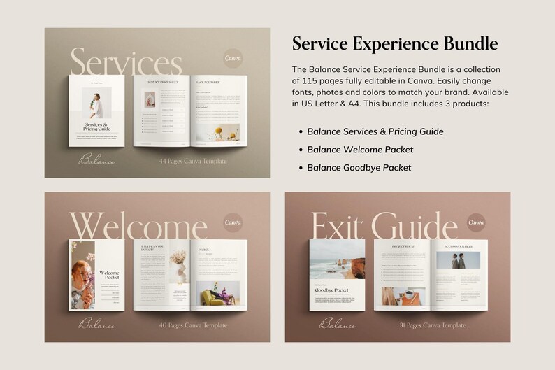 Client Service Experience Bundle Canva Templates Services and Pricing ...
