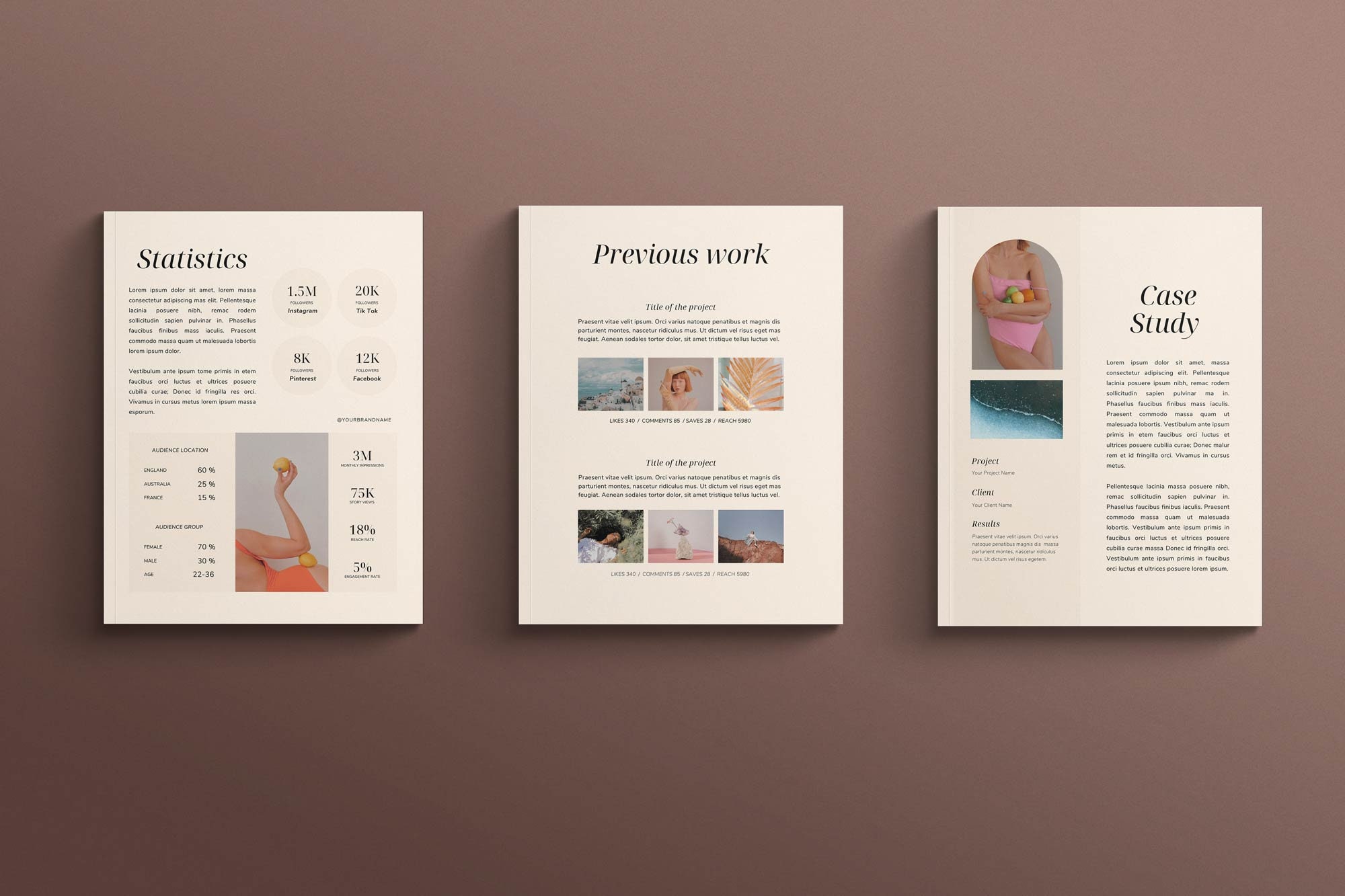 Media Kit Template for Photographers | Media Kit for Influencers ...