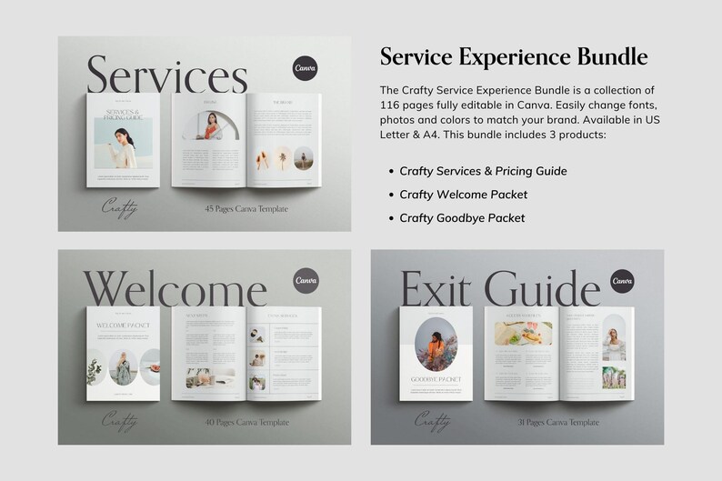Client Service Experience Bundle Canva Templates | Services and Pricing ...