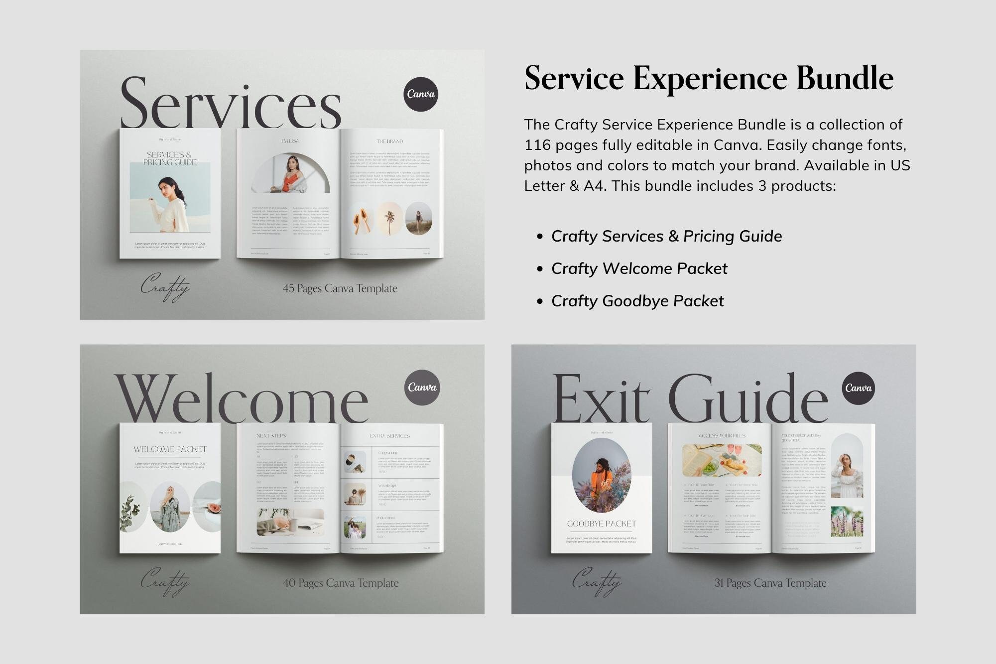 Client Service Experience Bundle Canva Templates | Services and Pricing ...