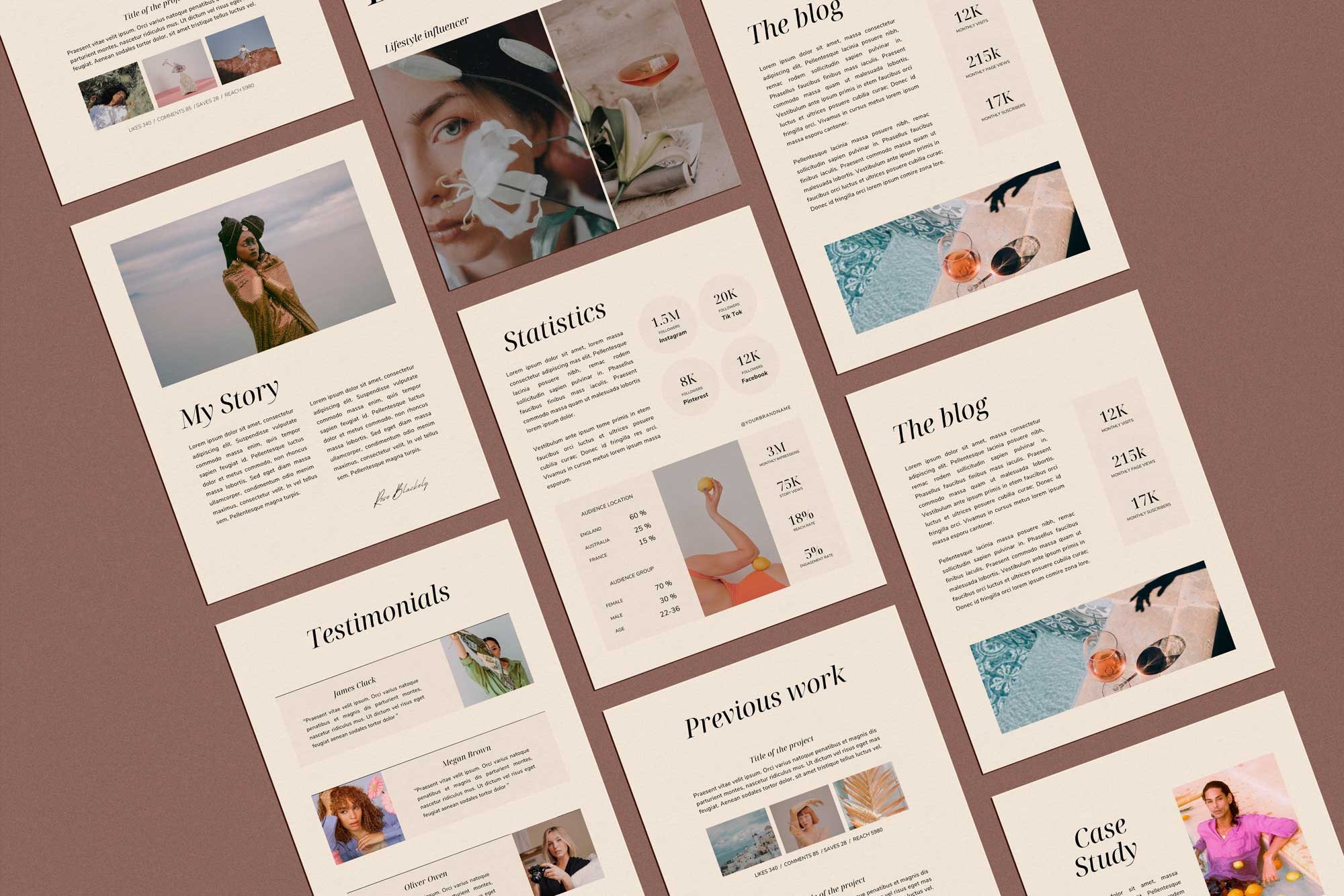 Media Kit Template for Photographers | Media Kit for Influencers ...