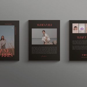 DARK MODE | Media Kit Canva Template for Content Creators, Bloggers and ...