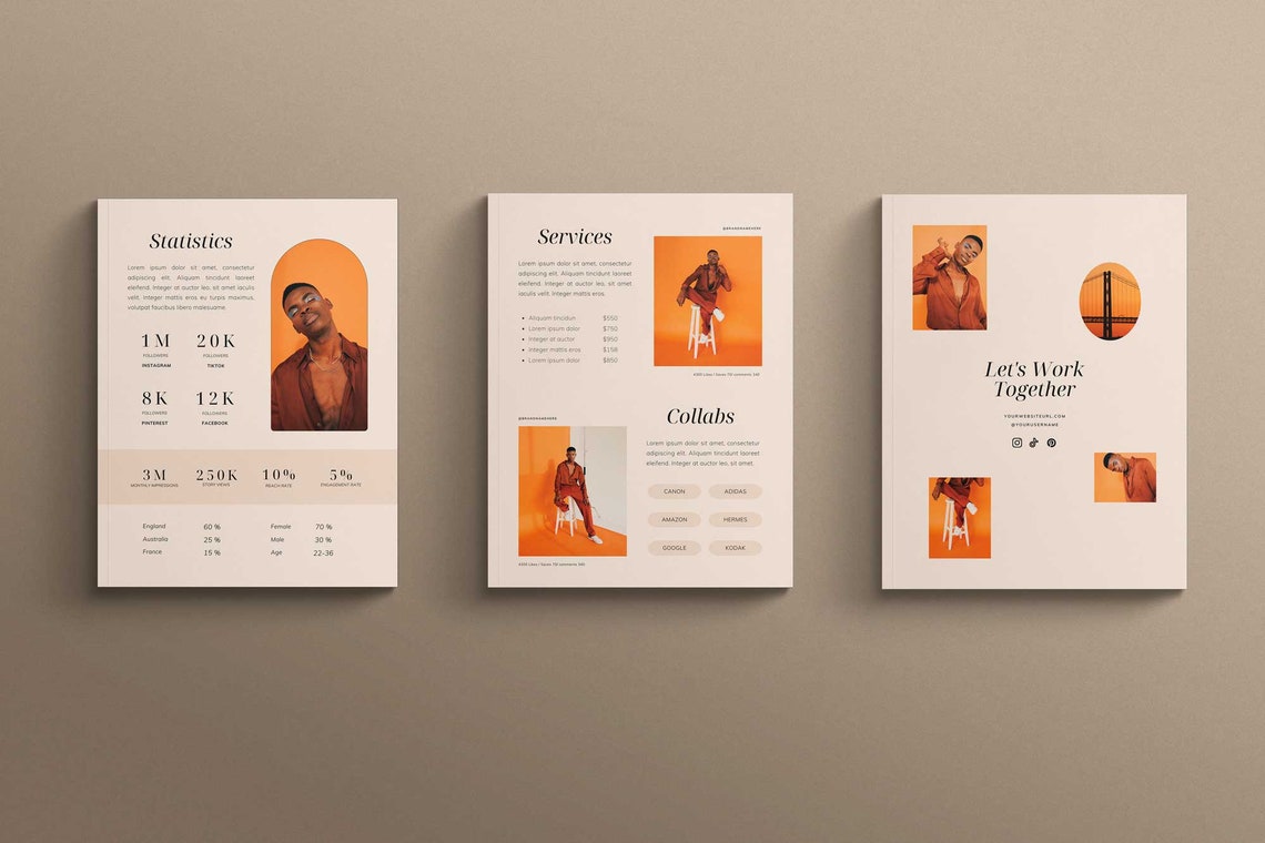 5 Page Influencer Media Kit Canva Template, Blogger Media Kit, UGC ...