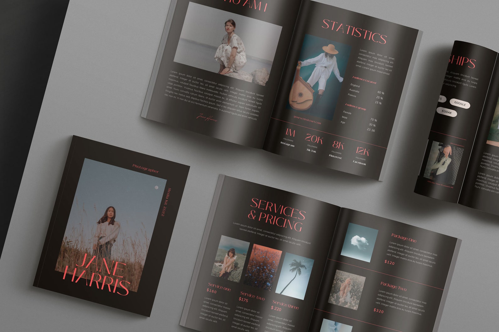 DARK MODE Media Kit Canva Template for Content Creators - Etsy