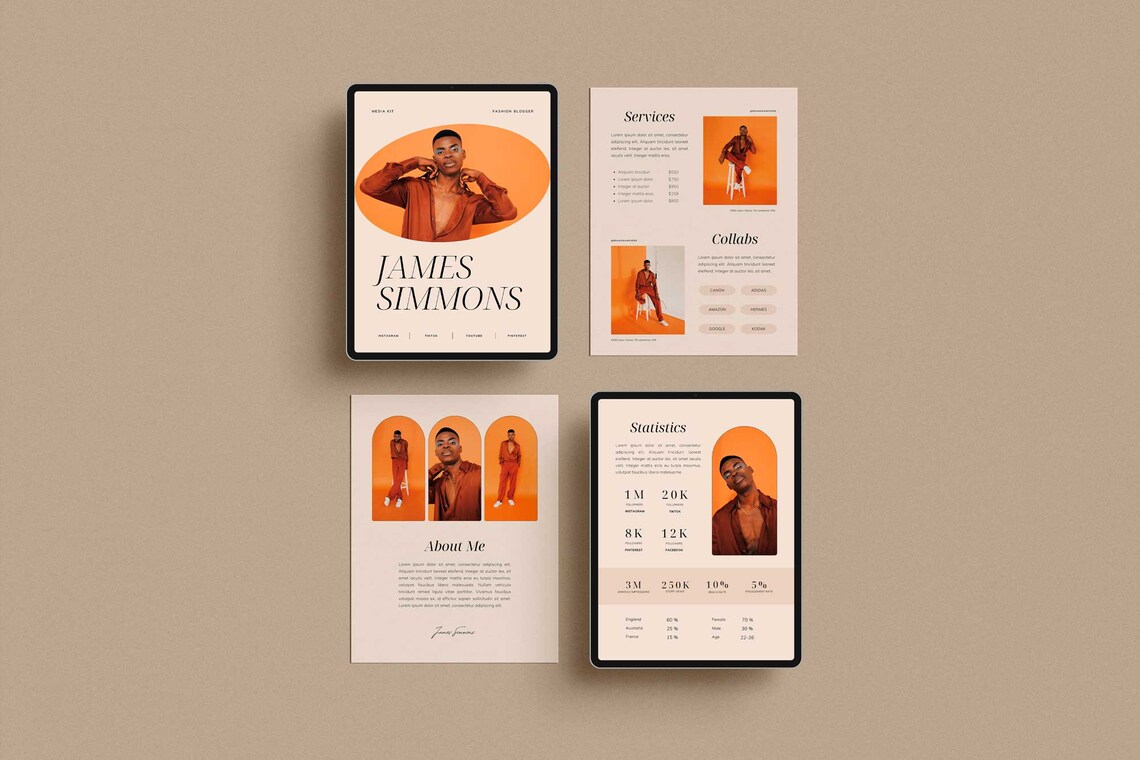 5 Page Influencer Media Kit Canva Template, Blogger Media Kit, UGC ...
