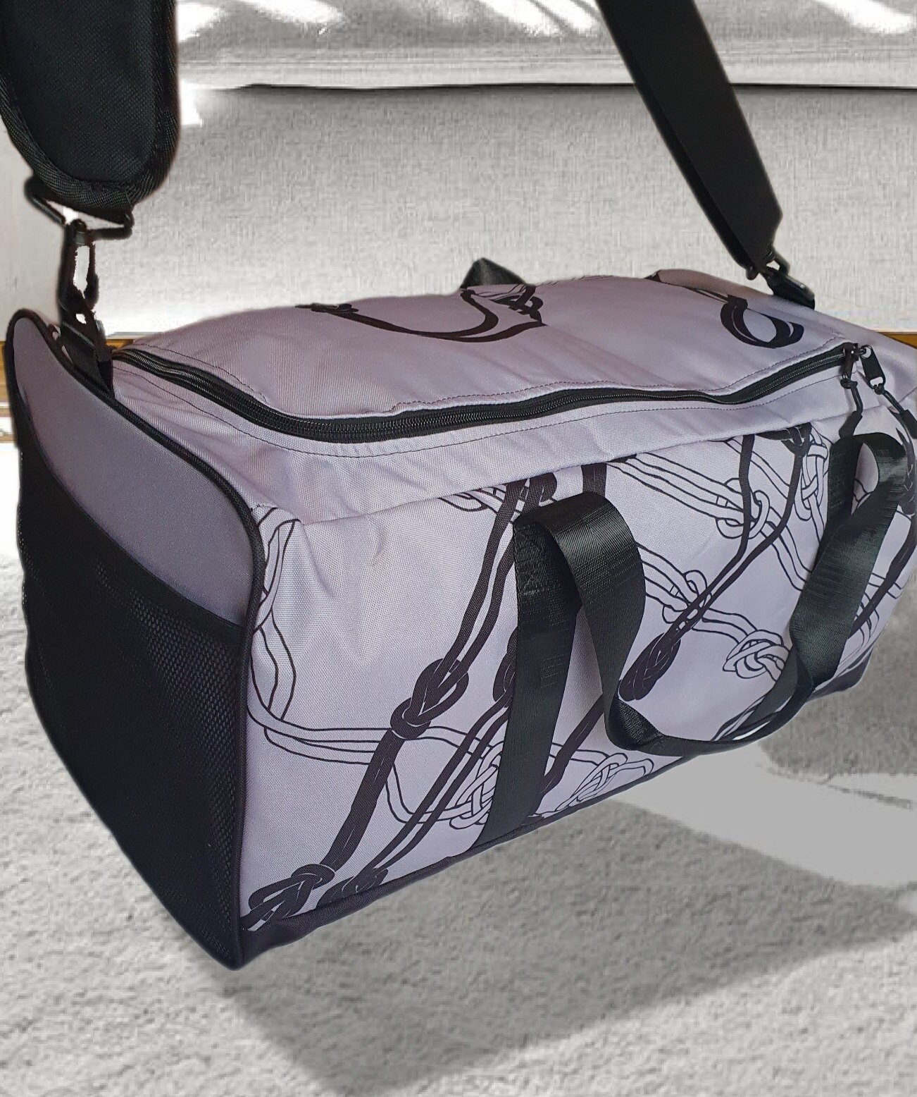 Large Rope Bag lily Grey/lilac - Etsy