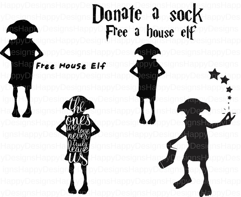Dobby Svg Files for Cricut Clipart Donate a Sock Free House - Etsy New ...