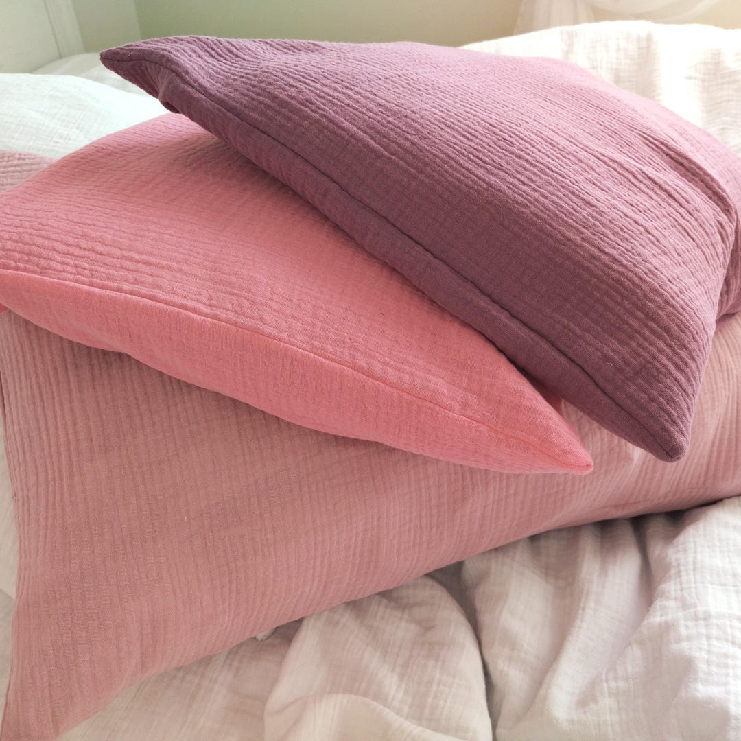 Organic Muslin Pillowcase: Custom Size Double Gauze Cotton Baby Pillow ...