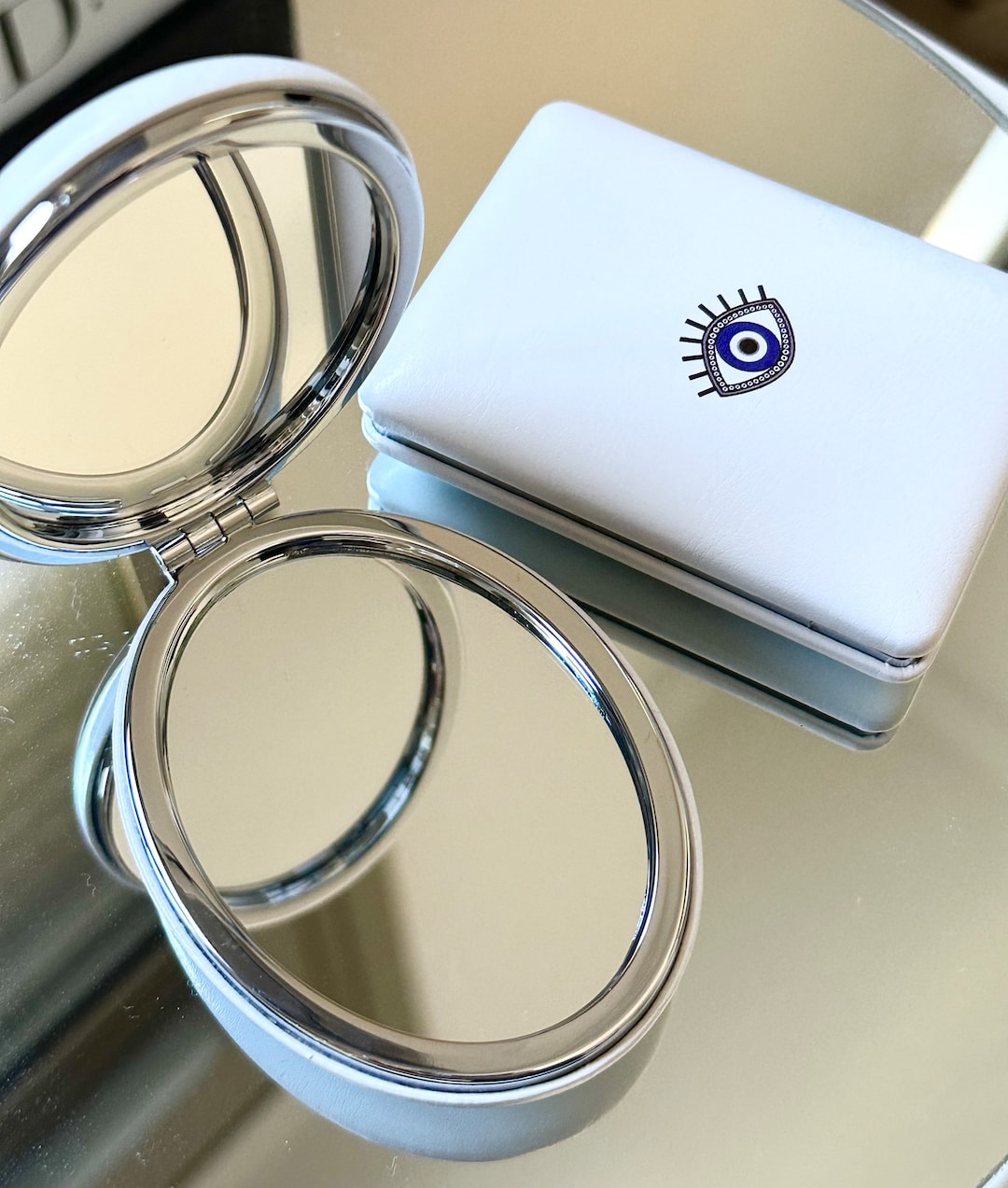 Evil Eye Mirror White Eye Personalized Compact Mirror Pocket Mirror ...