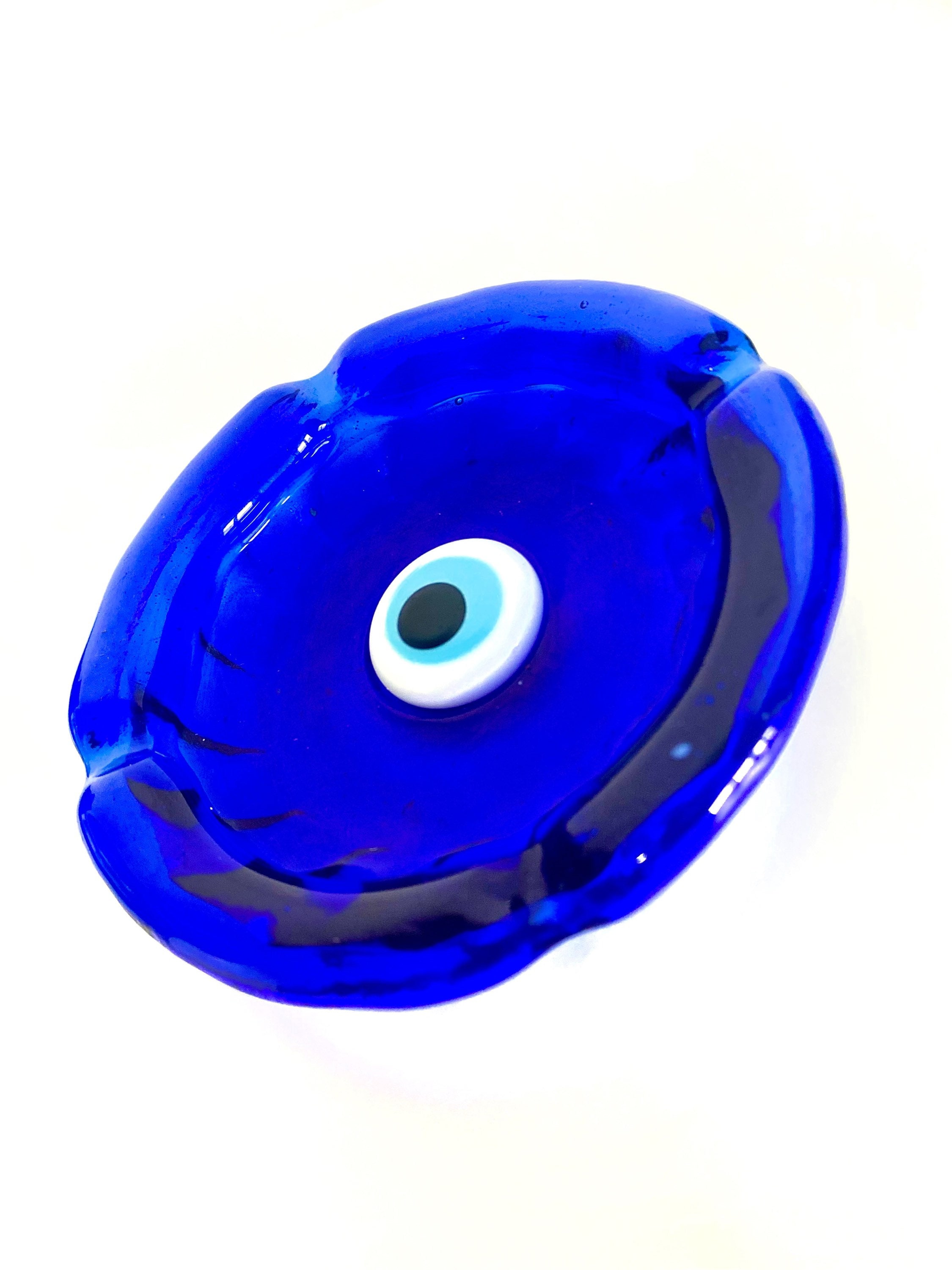 Handmade Evil Eye Glass Ashtray Art Paint Color Eye Custom Design ...