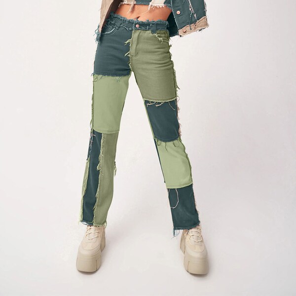 Patchwork Jeans - Etsy