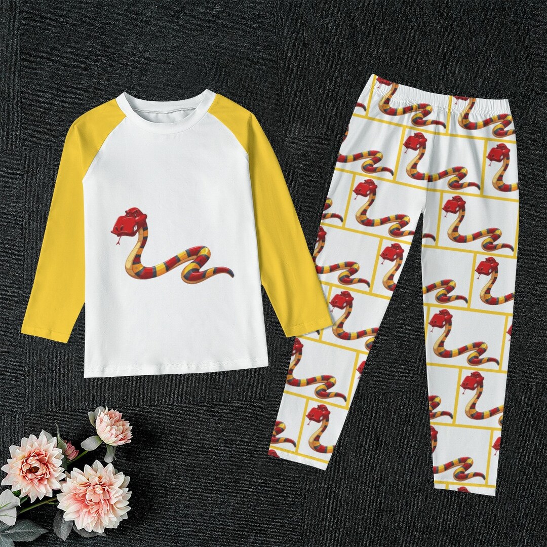 Red and Yellow Snake Kid's Raglan Sleeve Pajamas Printed Pants - Etsy