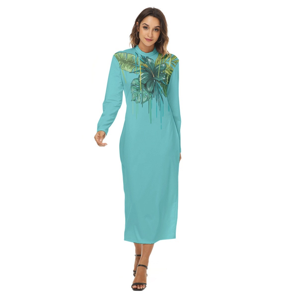 Form Fitting Long Sleeved Dress With Zipper in Back - Etsy