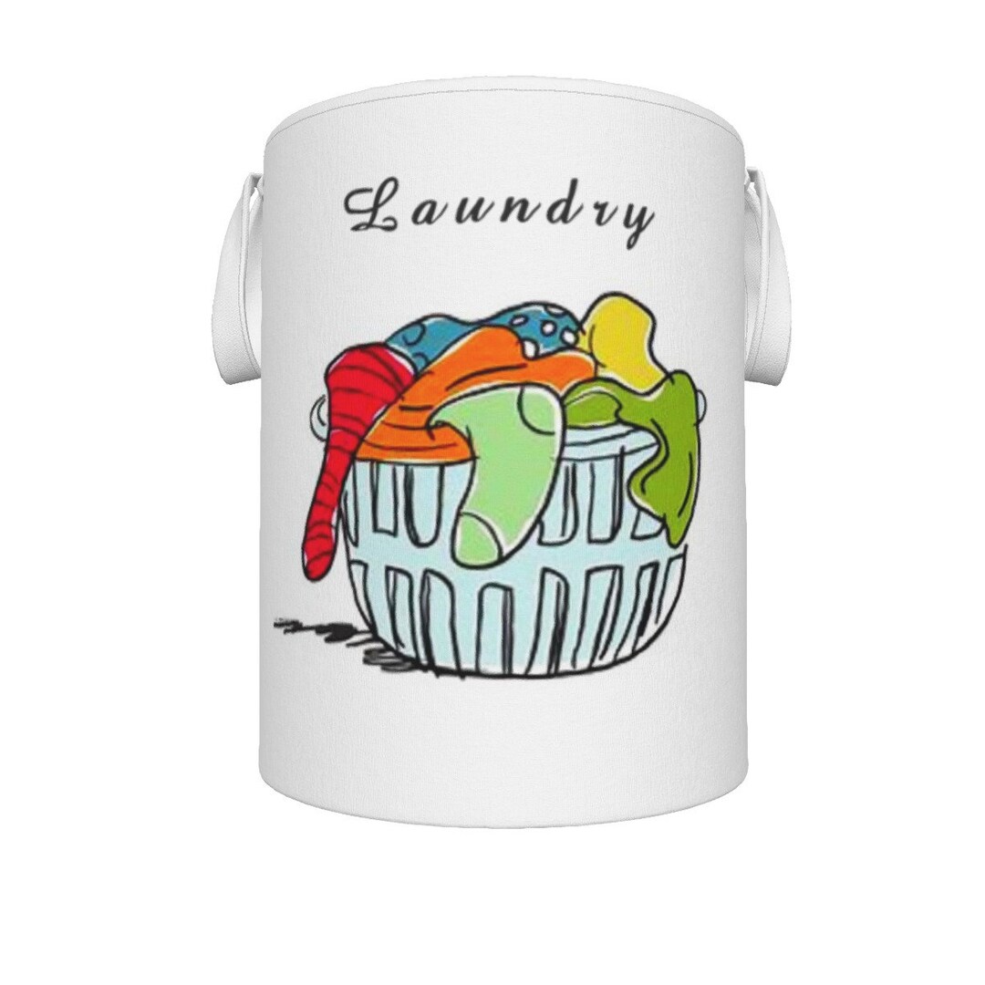 White Foldable Laundry Basket Overflowing - Etsy