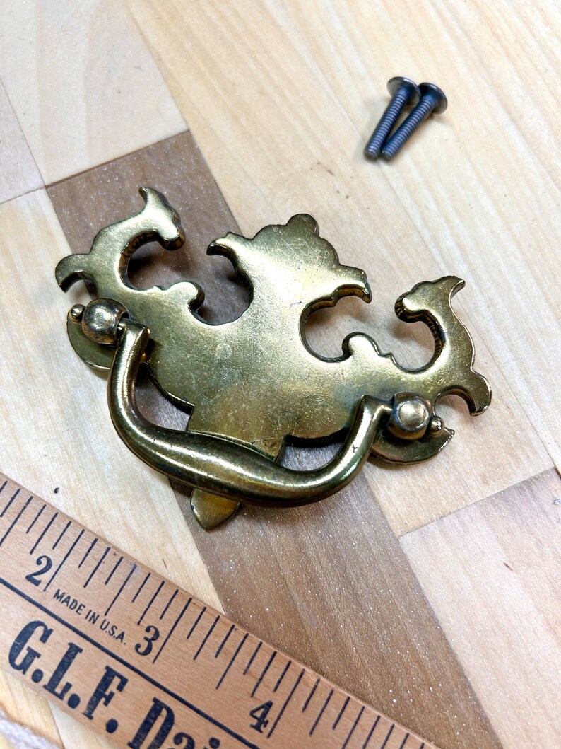 Kincaid Vintage Brass Drawer Handles, Batwing Dresser Handles, Brass ...