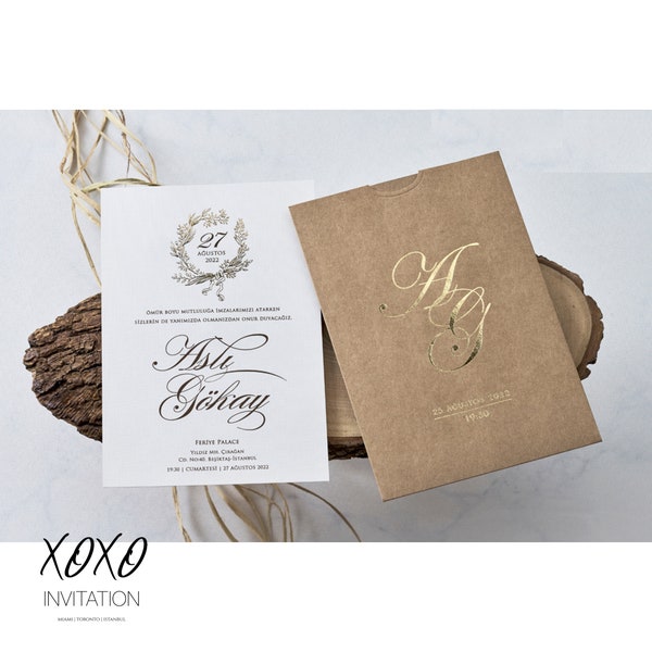 Kraft Wedding Invite - Etsy