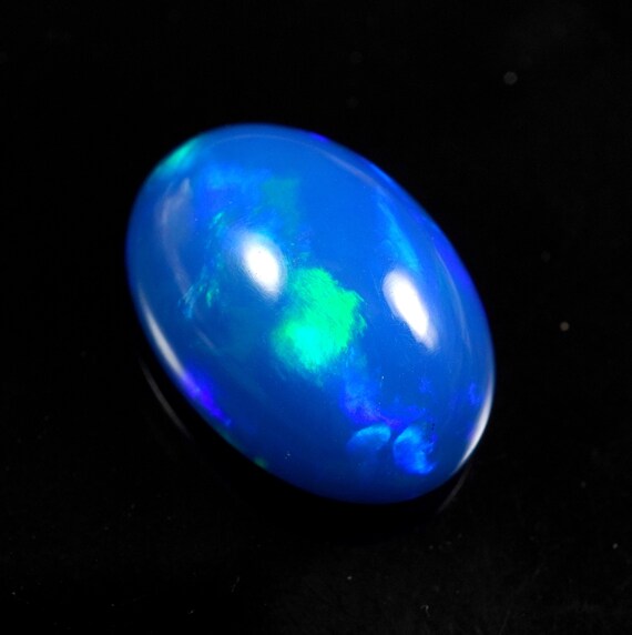 Aaagrade Natural Ethiopian Blue Opal Gemstone Handmade Oval - Etsy