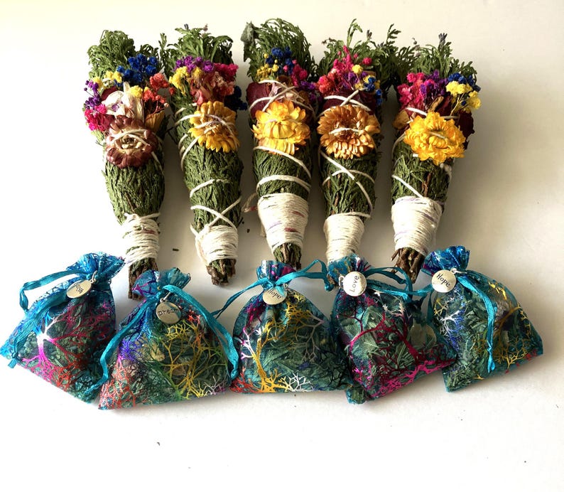 Smudge Stick, Sachet Combo Set Cedar, Rosemarry, Garden Sage, Lavender ...
