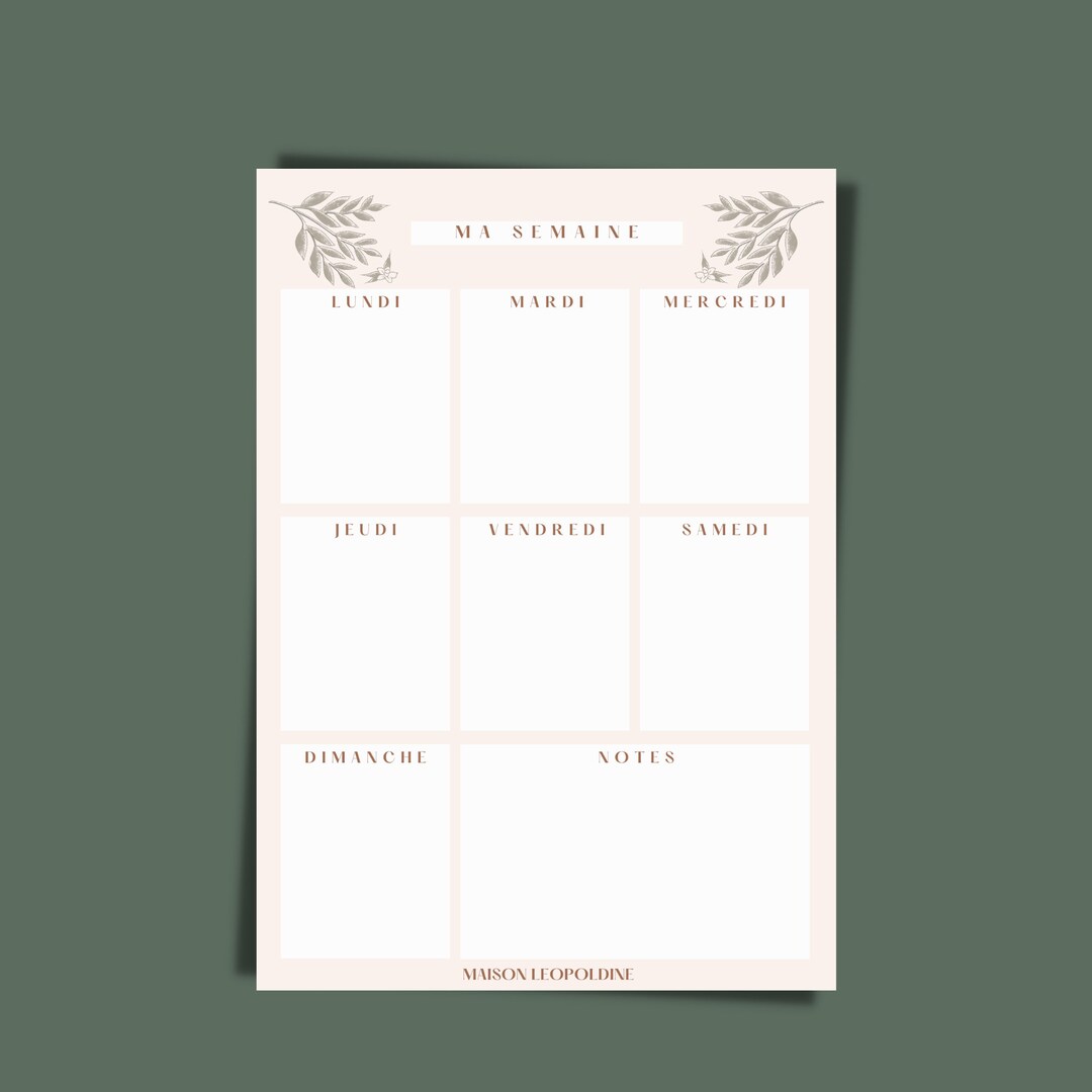 Weekly Planner, Semainier - Etsy