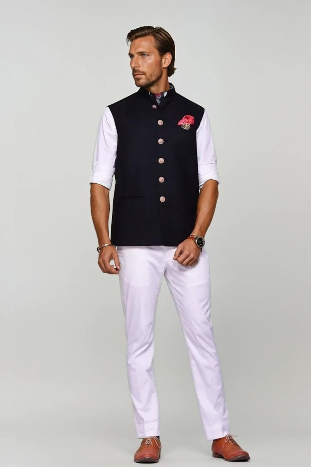 Men's Black Nehru Jacket, Stylish Wedding and Occasion Wear - Etsy