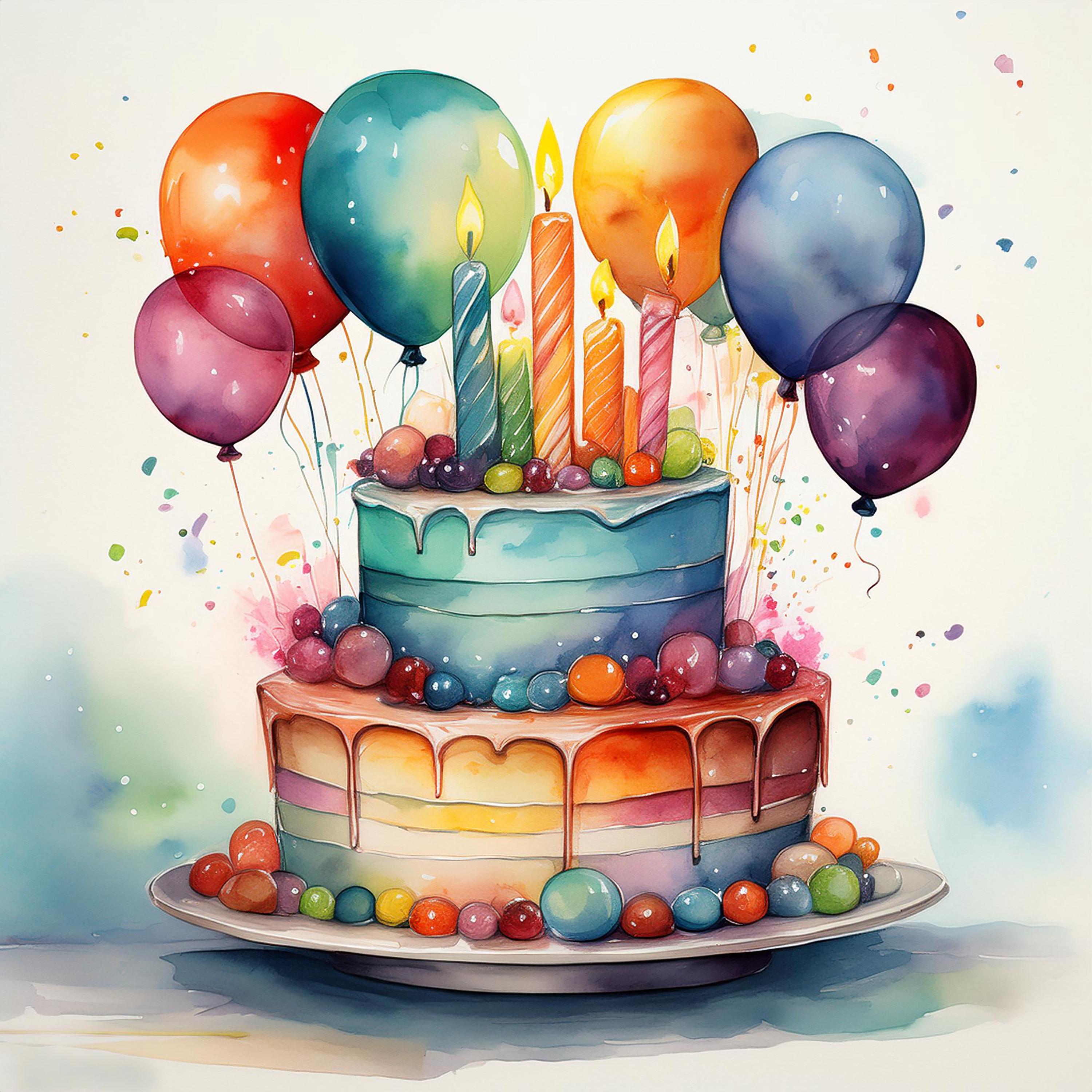 Birthday Cupcake With Balloons, Digital Download - Etsy