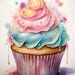 Birthday Cupcake With Balloons, Digital Download - Etsy