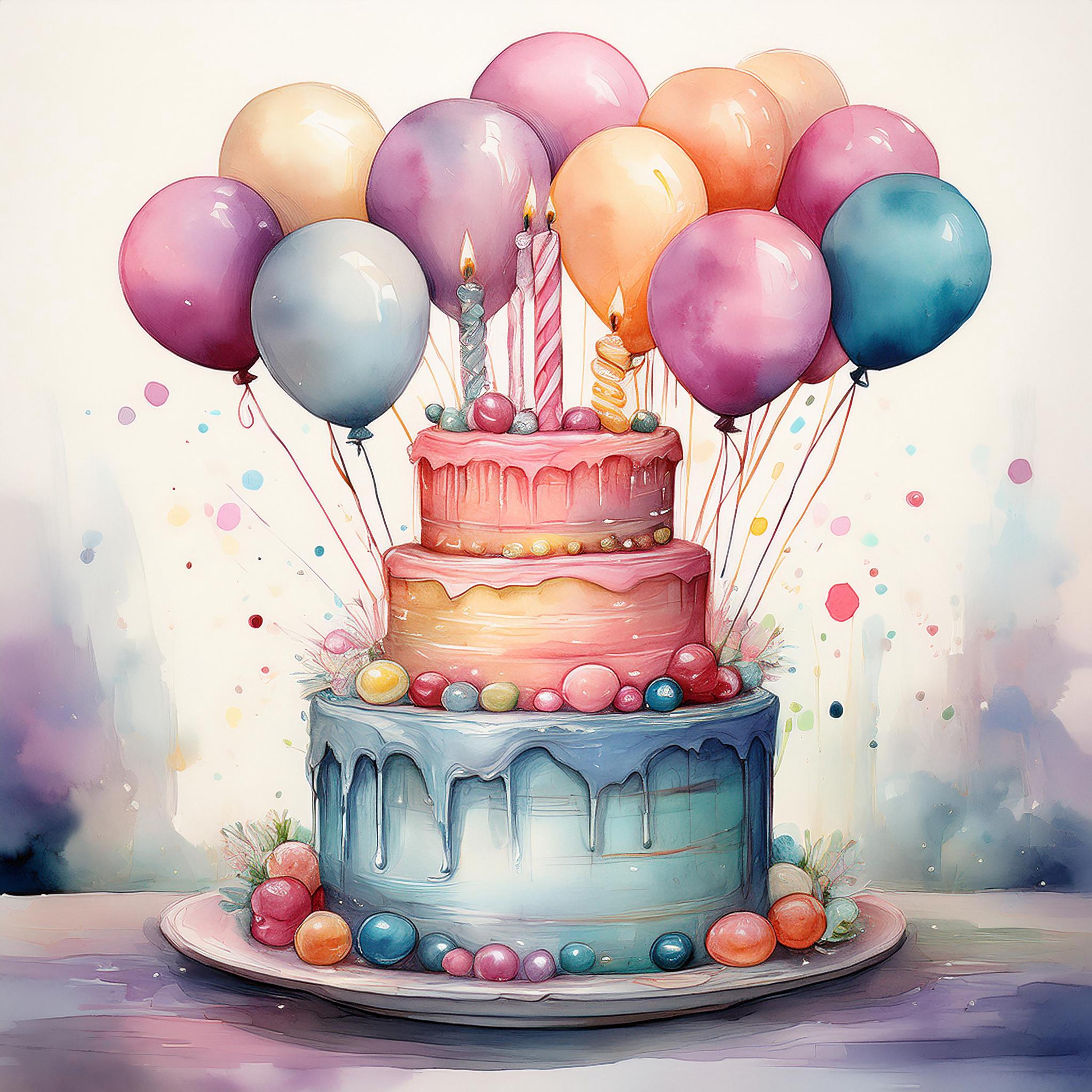 Birthday Cupcake With Balloons, Digital Download - Etsy