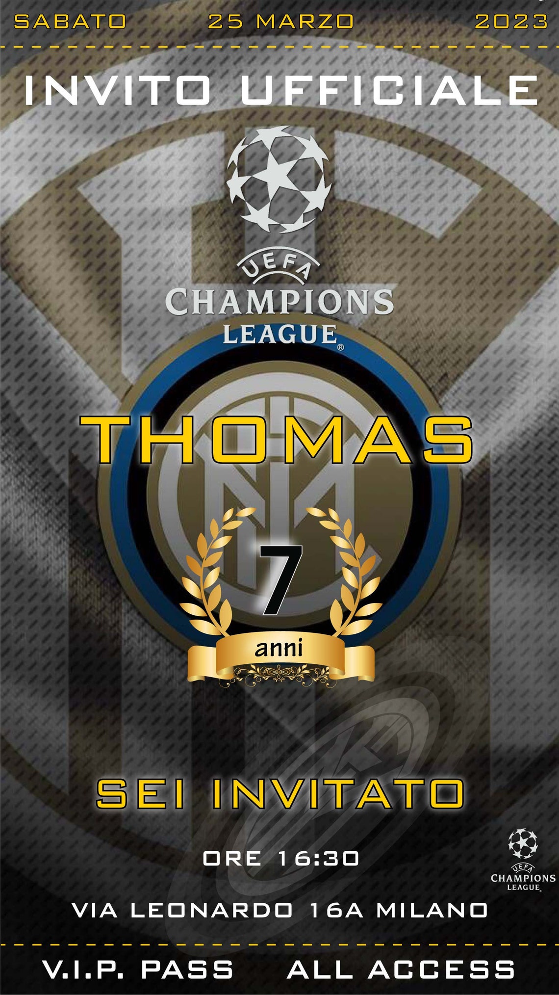 Personalized Inter Birthday Invitation for Whatsapp - Etsy